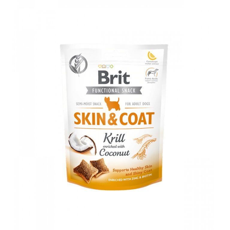 Brit Functional Snack para Perro Skin & Coat Krill 150 gr. - Fancypets